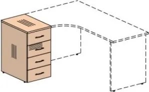 Ergonomický stůl Impress 160 x 90 cm, levý, ořech dijon