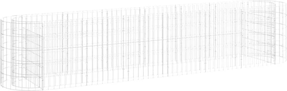 Gabionový vyvýšený záhon pozinkované železo 260 x 50 x 50 cm 152026