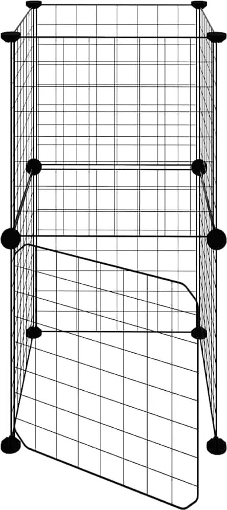 8panelová ohrádka pro zvířata s dvířky černá 35 x 35 x 70 cm ocel 3114032