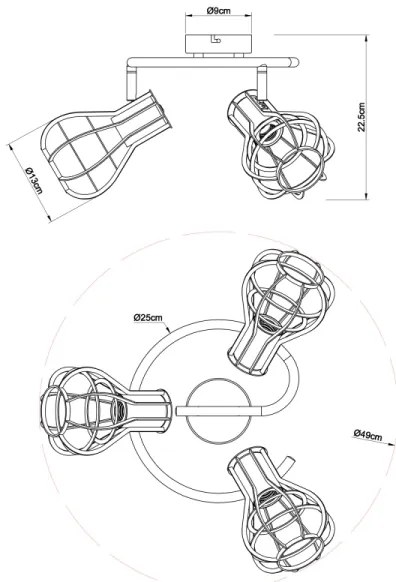 Globo 15388-3 - Bodové svítidlo CLASTRA 3xE27/40W/230V