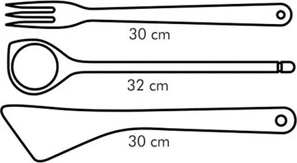 TESCOMA Sada 3 ks - vařečka, obracečka, vidlička WOODY