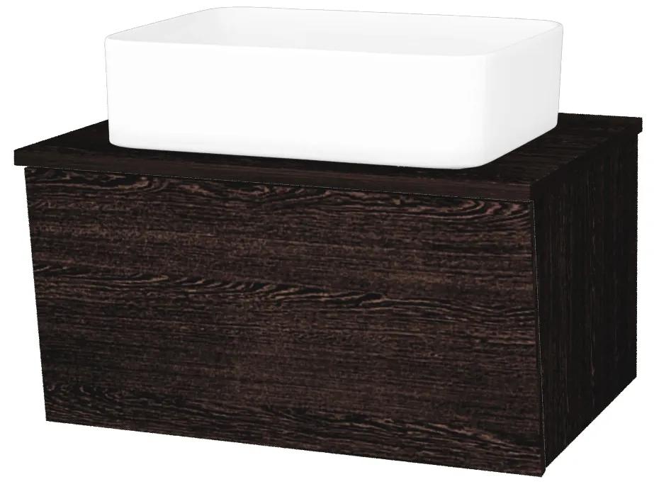 Dřevojas Koupelnová skříň INVENCE SZZ 65 (umyvadlo Joy) Varianta: L01 Bílá vysoký lesk / D16 Beton tmavý