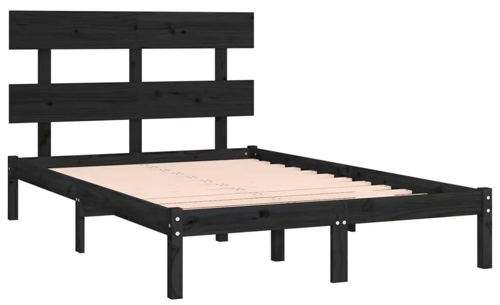 Rám postele černý masivní dřevo 200 x 200 cm,  3104697
