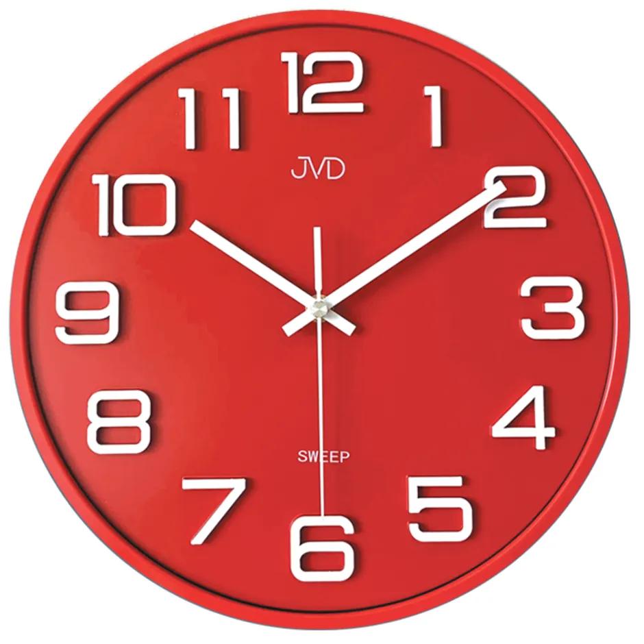 JVD Červvené nástěnné hodiny JVD SWEEP červené HX2472.6