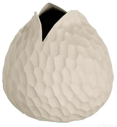 Keramická váza Asa Selection Carve béžová 10 cm