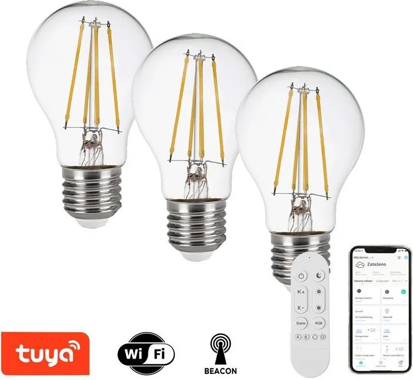 Immax NEO 07806CDO - SADA 3x LED CCT Stmívatelná žárovka E27/3W/230V Wi-Fi+DO