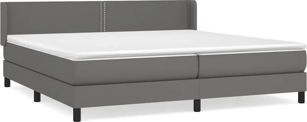 Box spring postel s matrací šedá 200x200 cm umělá kůže 3130743