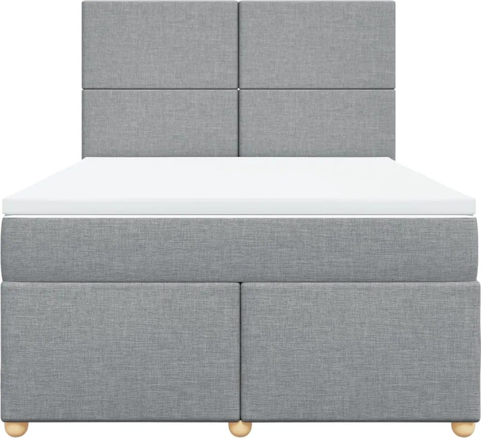Box spring postel s matrací světle šedá 140 x 200 cm textil 3291296