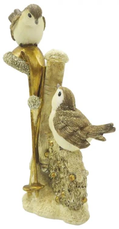 Vánoční dekorace socha ptáčci – 11x5x18 cm