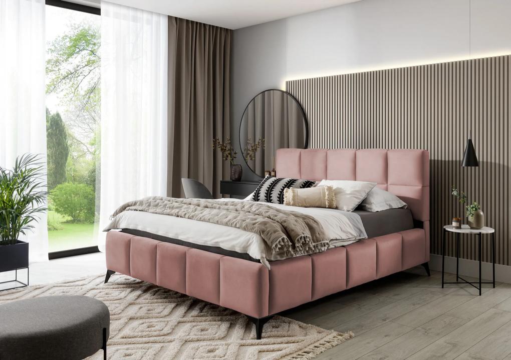 Eltap Čalouněná postel Mist Materiál a barva potahu: Lukso 24 - růžová, Rozměry (cm): 140x200