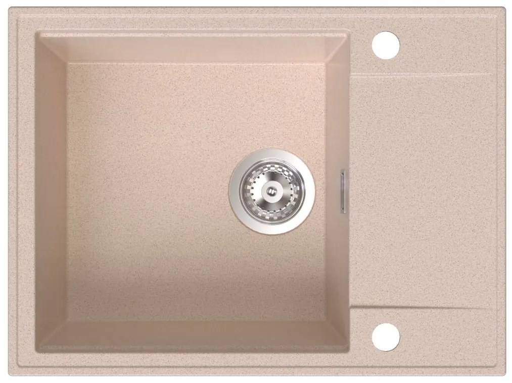Sink Quality Sink55, kuchyňský granitový dřez 620x460x215 mm, béžová, SKQ-SINK.P.1KKO