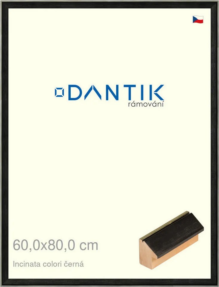 DANTIK rámeček 60x80 | INCLINATA colori černá (Plexi Čiré)
