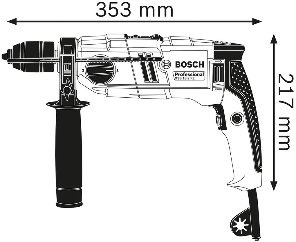 BOSCH GSB 18-2 RE PROFESSIONAL Příklepová vrtačka 06011A2190