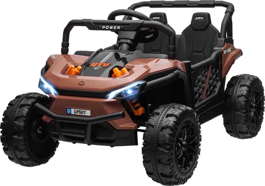 AIYAPLAY Elektrické Dětské Auto UTV, Elektrický Dětský Buggy, 2.4Ghz dálkový ovladač, 2 12V motory, 2 rychlosti, hudba, klakson, světla, pro děti 3-5…