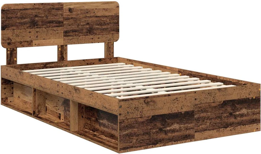Rám postele Staré dřevo 135 x 190 cm Masivní borové dřevo 3412094