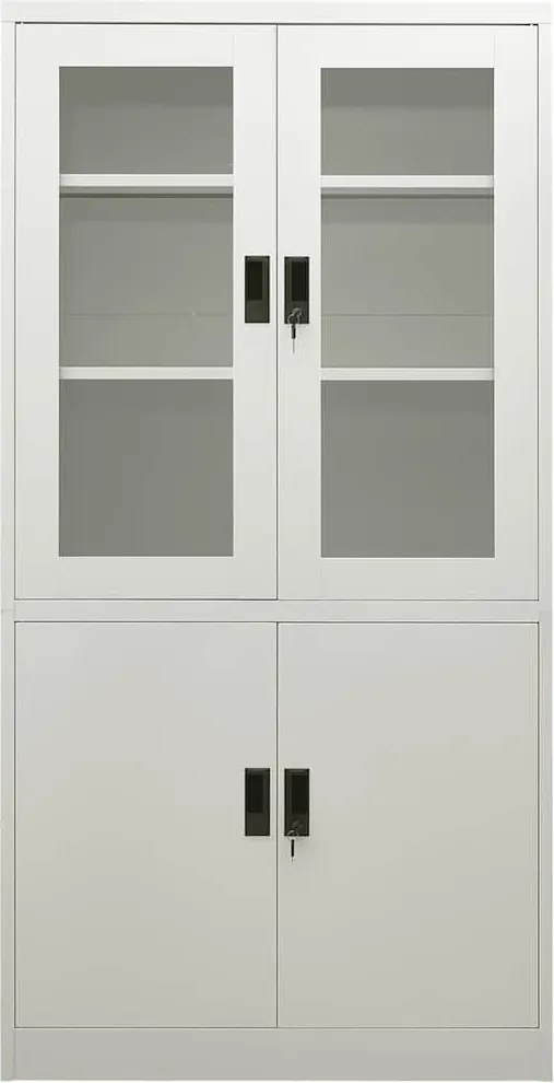 Kancelářská skříň světle šedá 90 x 40 x 180 cm ocel 335947