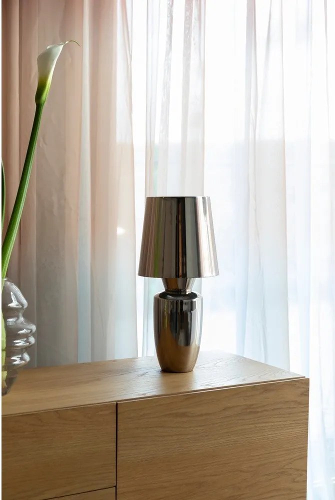 Kovová stolní lampa ve stříbrné barvě s kovovým stínidlem (výška 42 cm) Classy – Zuiver