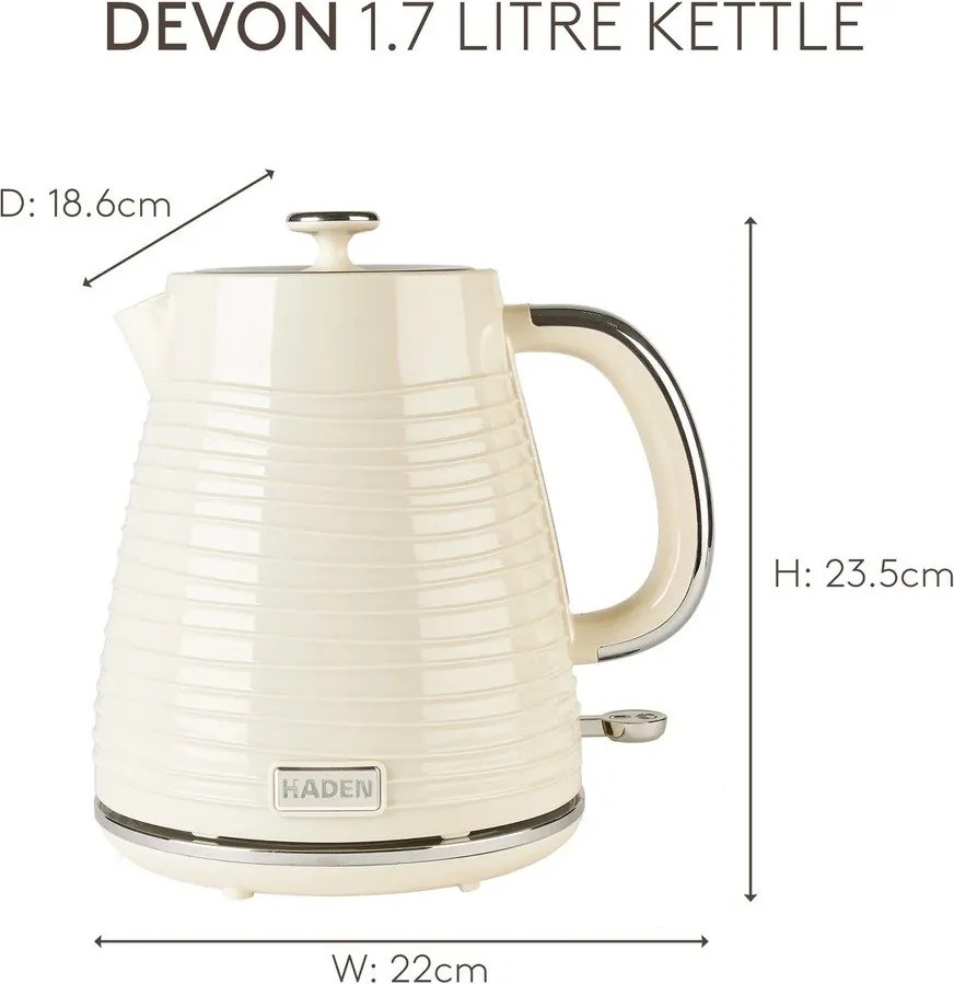 Krémová plastová rychlovarná konvice 1,7 l Devon – Haden