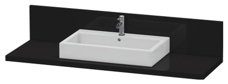 Duravit Delos - deska pod umyvadlo se zástěnou, 80x56 cm, barva: Černá vysoký lesk, D DL 040C.40