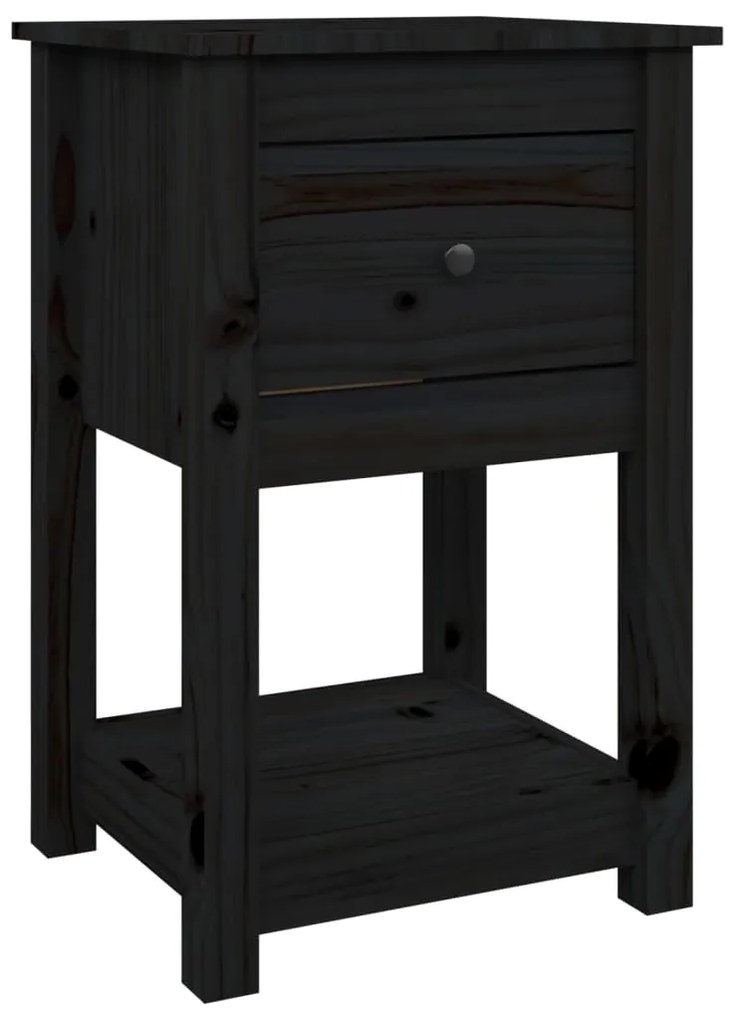 821737 vidaXL Noční stolek Černá 40 x 35 x 61,5 cm masivní borové dřevo