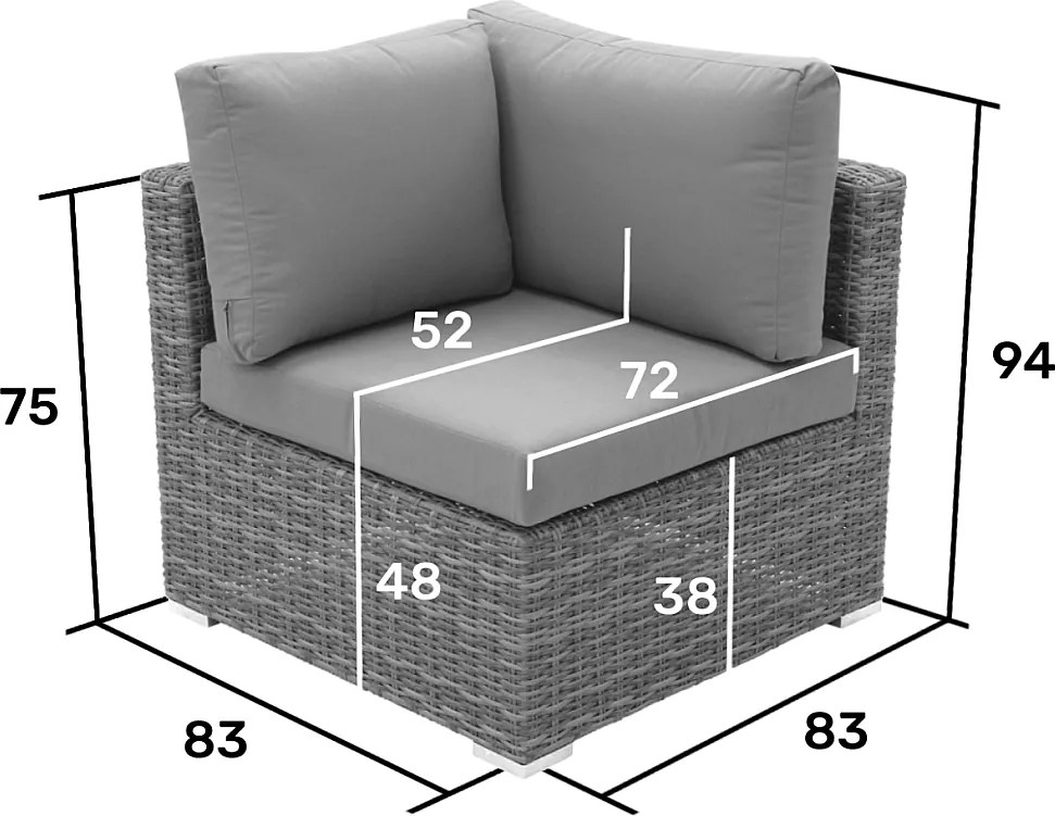 DEOKORK Ratanová variabilní sestava MALIBU  pro 5 osob (béžovo-hnědá)