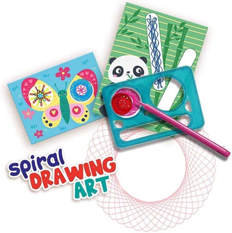 SES CREATIVE Kreslící spirála zvířátka kreativní set s 6 fixy v krabici 14031