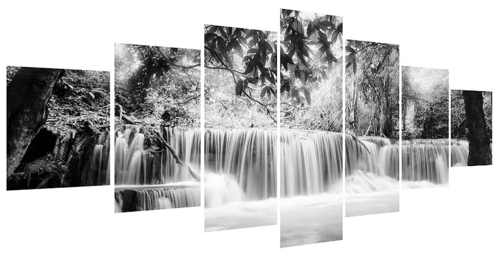 Černobílý obraz vodopádů (210x100 cm)