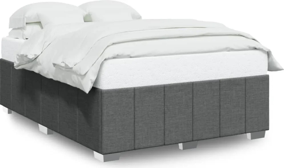 Rám postele bez matrace tmavě šedý 160 x 200 cm textil 3284847
