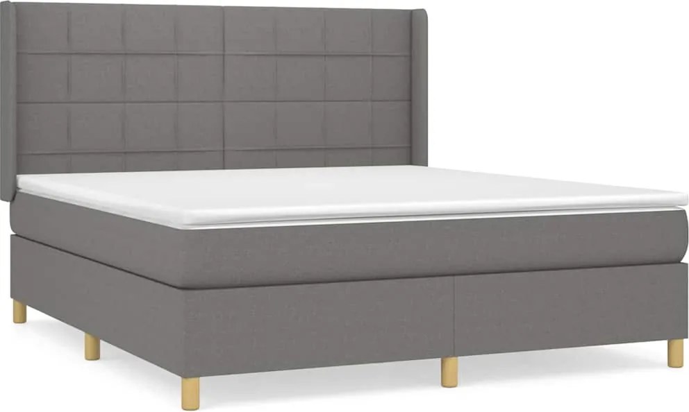 Box spring postel s matrací tmavě šedá 180x200 cm textil 3132010