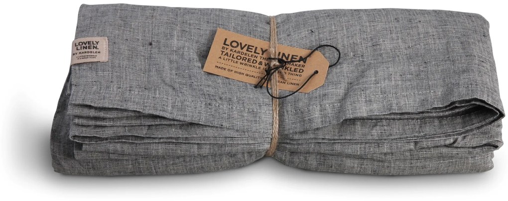 Lovely Linen Lněný ubrus MISTY 145x250 CHAMBRAY BLACK