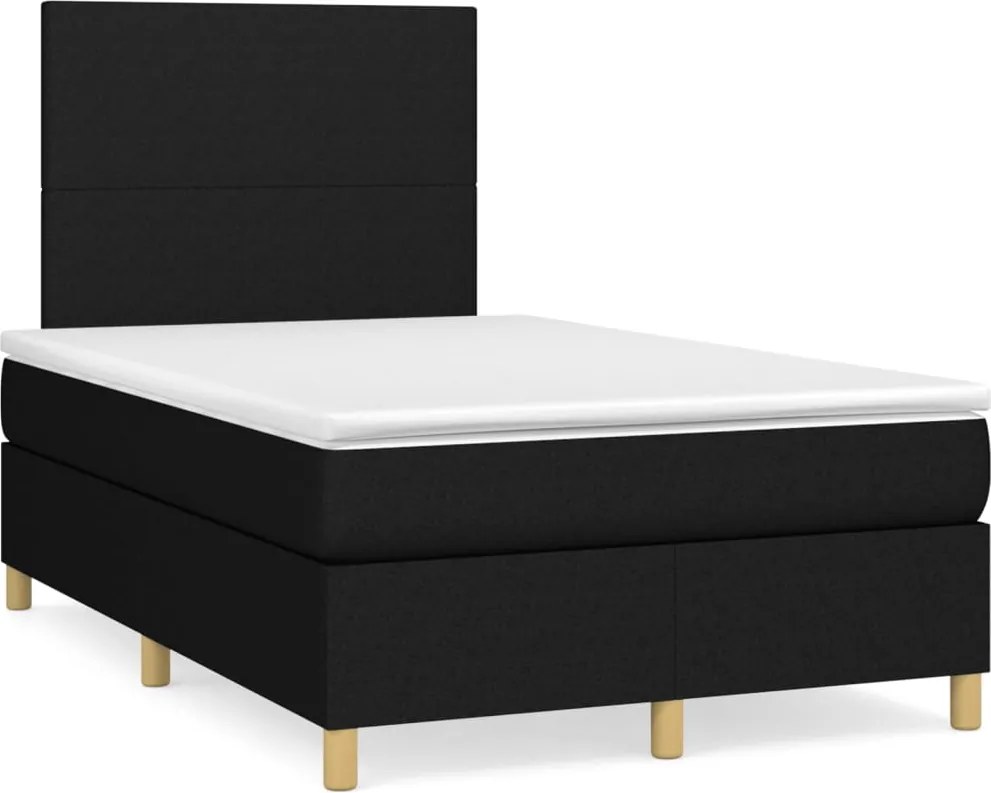 Box spring postel s matrací černá 120x200 cm textil 3142163