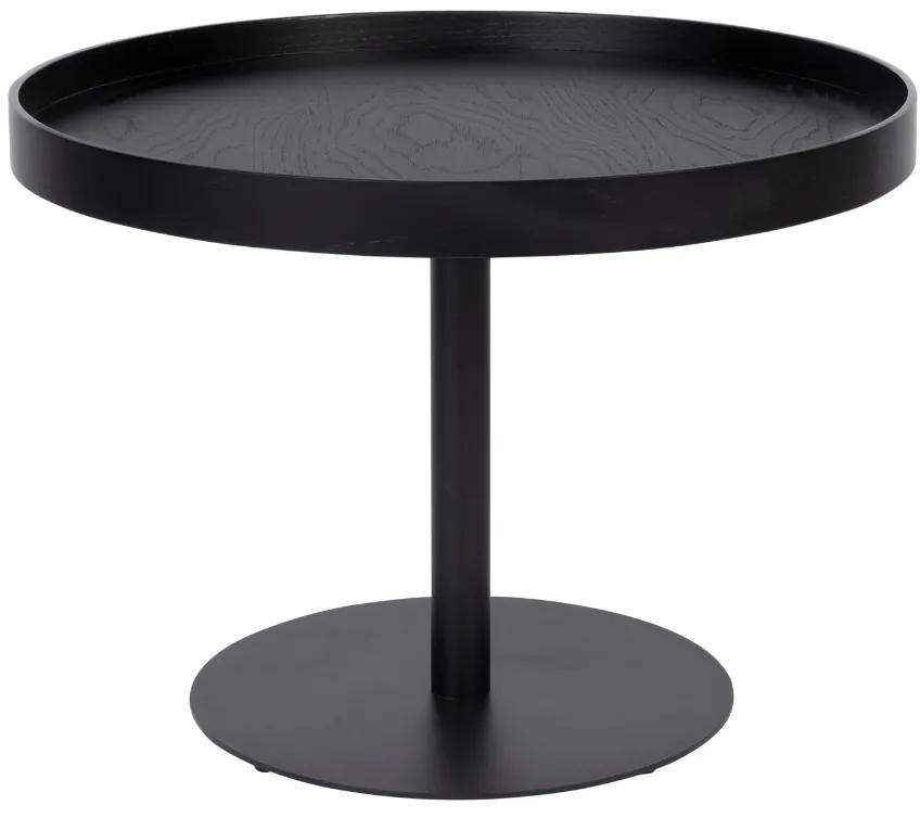 White Label Černý dřevěný odkládací stolek WLL YURI 56 cm
