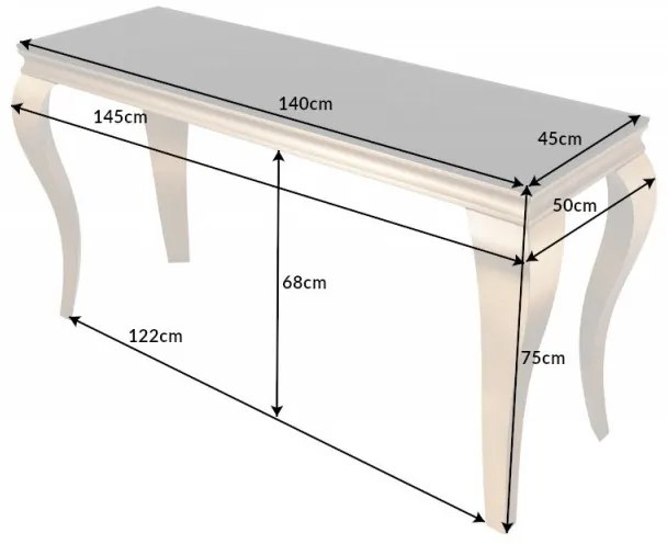 Černý konzolový stolek Modern Barock 140 cm