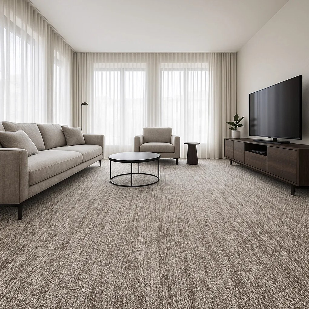 Spoltex, Metrážový koberec Ocean 83290 Beige, na míru, šíře 4m, béžová, filc, ložnice