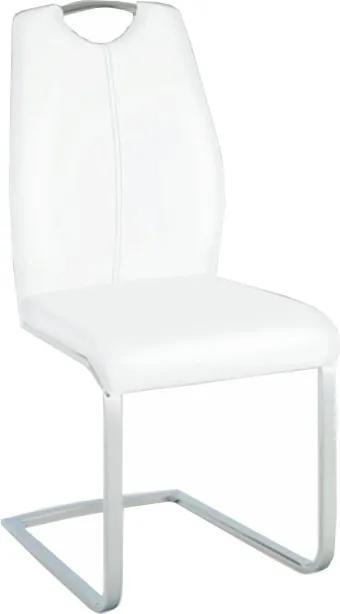 Židle, ekokůže bílá / černé prošití, NESTA