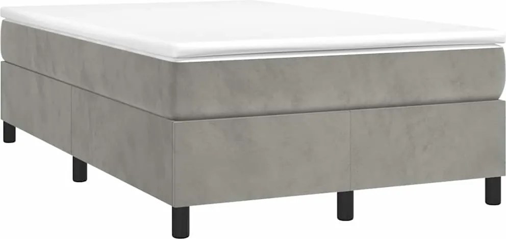 Rám postele s boxspringem světle šedá 120 x 200 cm samet 3121108