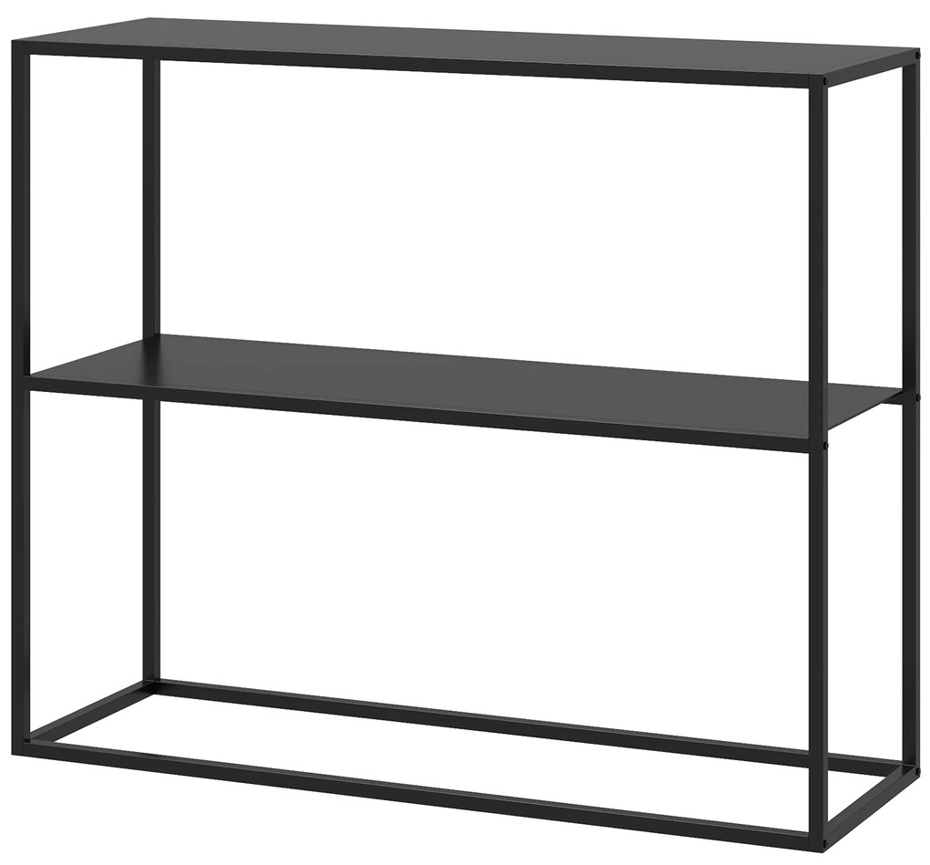 HOMCOM Konzolový stolek Předsíňový stolek Ocelový stolek se 2 úrovněmi a ochranou proti překlopení 90x30x75 cm pro vstupní prostor | Aosom.de