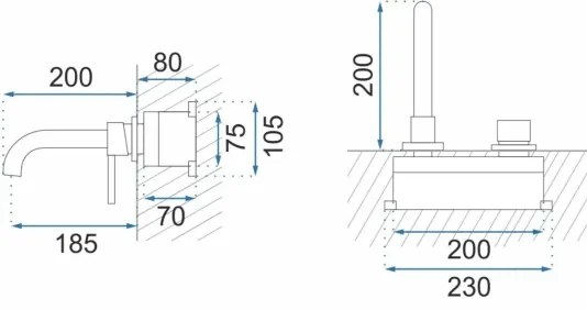 REA-B4109 - Umyvadlová baterie pro podomítkovou instalaci LUNGO broušená zlatá