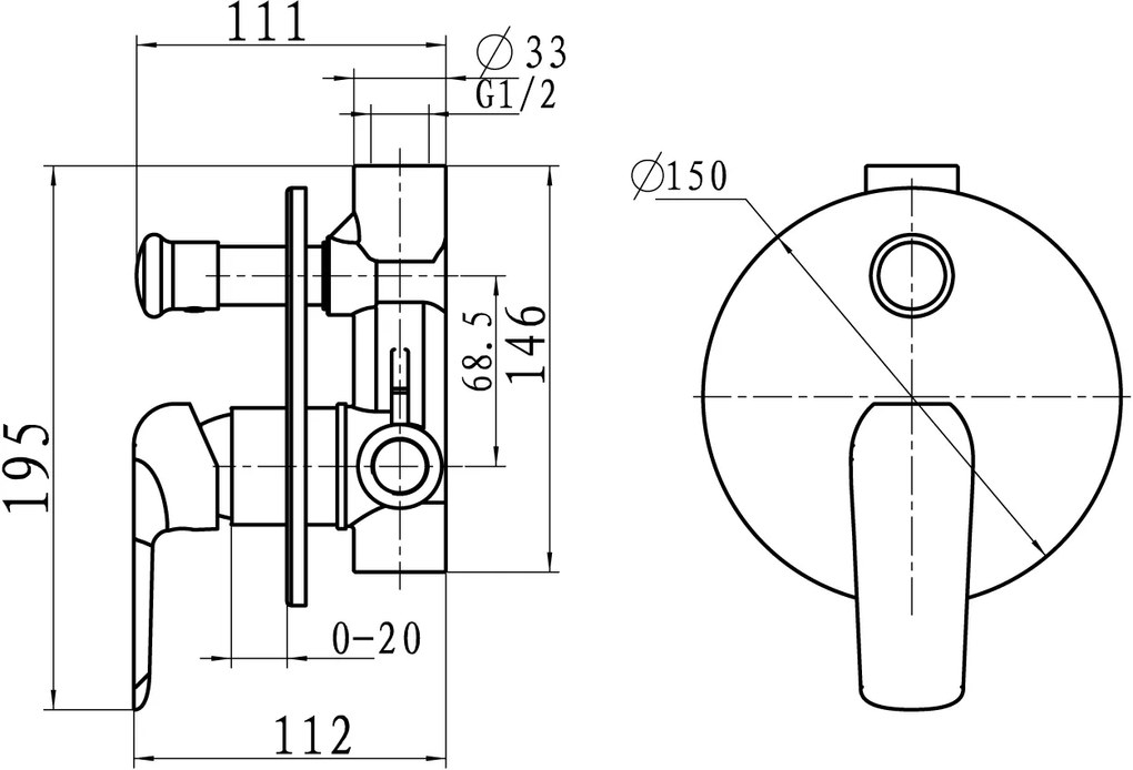 Novaservis Nobless Tina - Vanová baterie pod omítku s přepínačem, bílá/chrom, 38050R,1