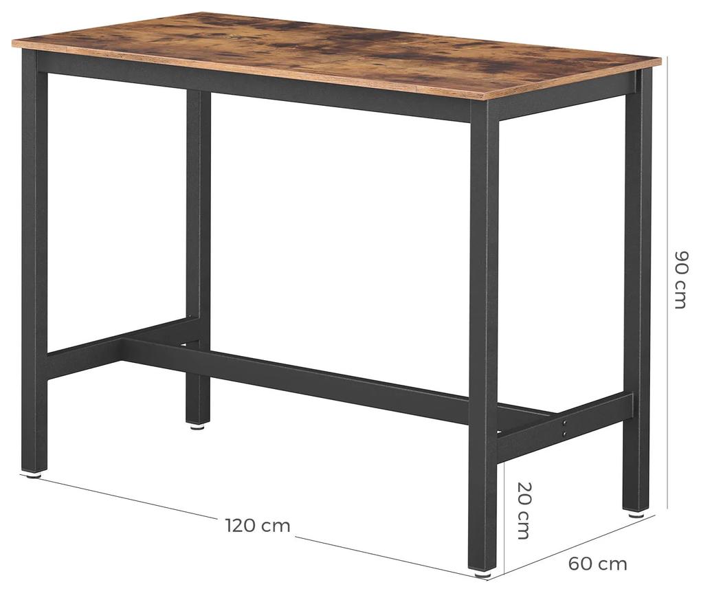 Aldo Jídelní stůl barový v industriálním designu LBT