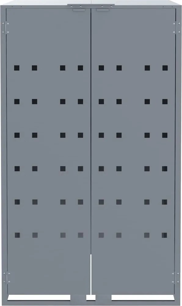 Box na 3 popelnice šedý 207 x 79 x 117 cm ocel 3279988