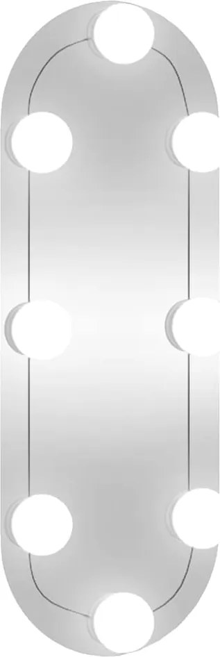 Nástěnné zrcadlo s LED osvětlením 15 x 40 cm sklo oválné 3189158