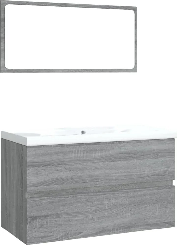 vidaXL Koupelnová sestava kompozitní dřevo [3120349] Barva: šedá sonoma
