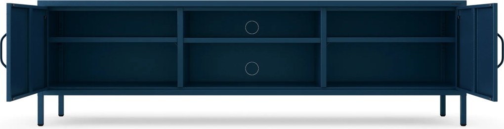 TV stolek kovový široký XL na nožkách, námořnická modrá, 1700x400x500 mm: ROSARIA