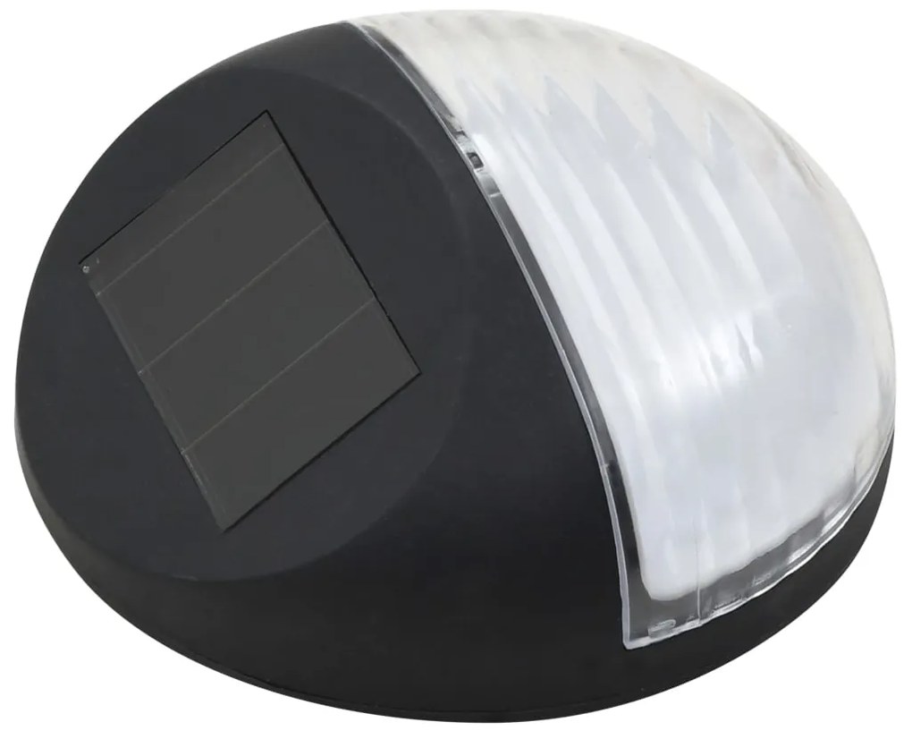 Zahradní nástěnné solární lampy LED 12 ks kulaté černé,  44472