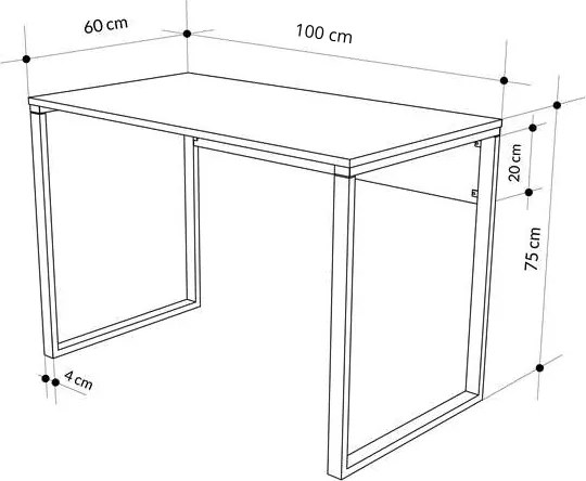 Psací stůl Houseland Inna retro šedý/černý