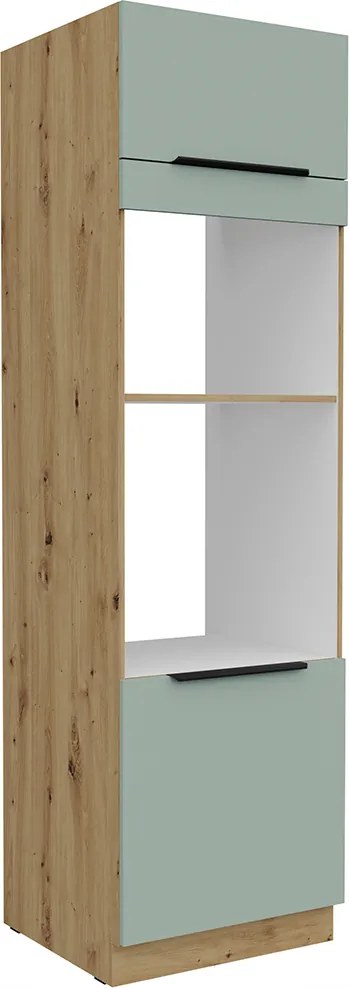 ARIA st | vysoká skříňka 60 DPM-210 2F na vestavnou troubu a mikrovlnku | 60 cm | ANTI FINGERPRINT povrch | artisan/aquamarine