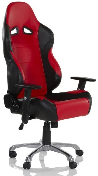 Otočná kancelářská židle na kolečkách- sportovní design, červená / černá