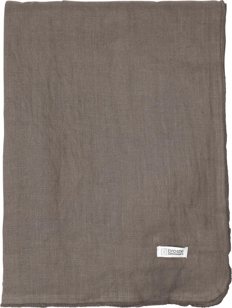 Lněný ubrus Broste GRACIE 160x200 cm hnědý