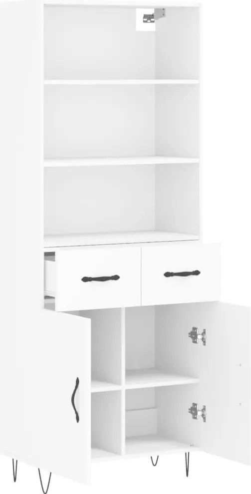 Skříň highboard bílá 69,5 x 34 x 180 cm kompozitní dřevo 3200545